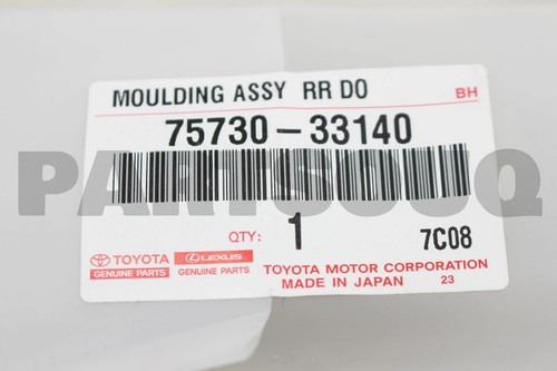 7573033140 Genuine Toyota MOULDING ASSY, REAR DOOR BELT, RH 75730-33140 ...