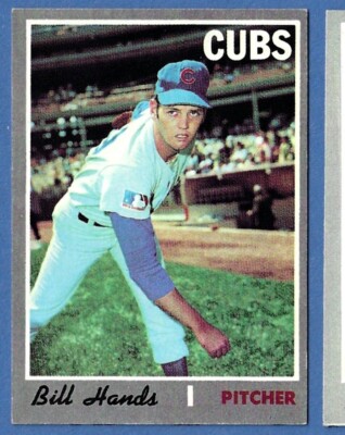 Dark Grey Variation 1970 Topps Baseball Card #405 Bill Hands Cubs NM ...