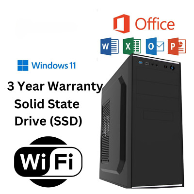 Desktop PC Budget i7 10700 8GB RAM 256GB SSD Office 24 DVD/CD Drive ...