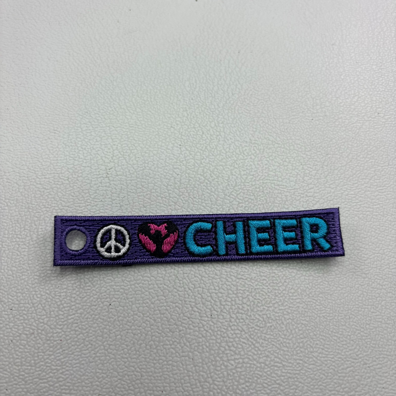 3" Long & Narrow PEACE CHEER CHEERLEADER Patch To Hook On Keychain M006 ...