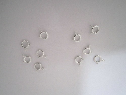 10 Spring rings Sterling silver 925 open ring clasp 5.9 mm findings ...