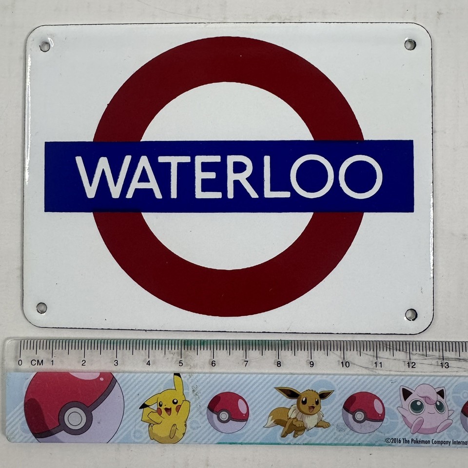 Waterloo Mini Enamel Sign London Transport Underground Bullseye Garnier ...