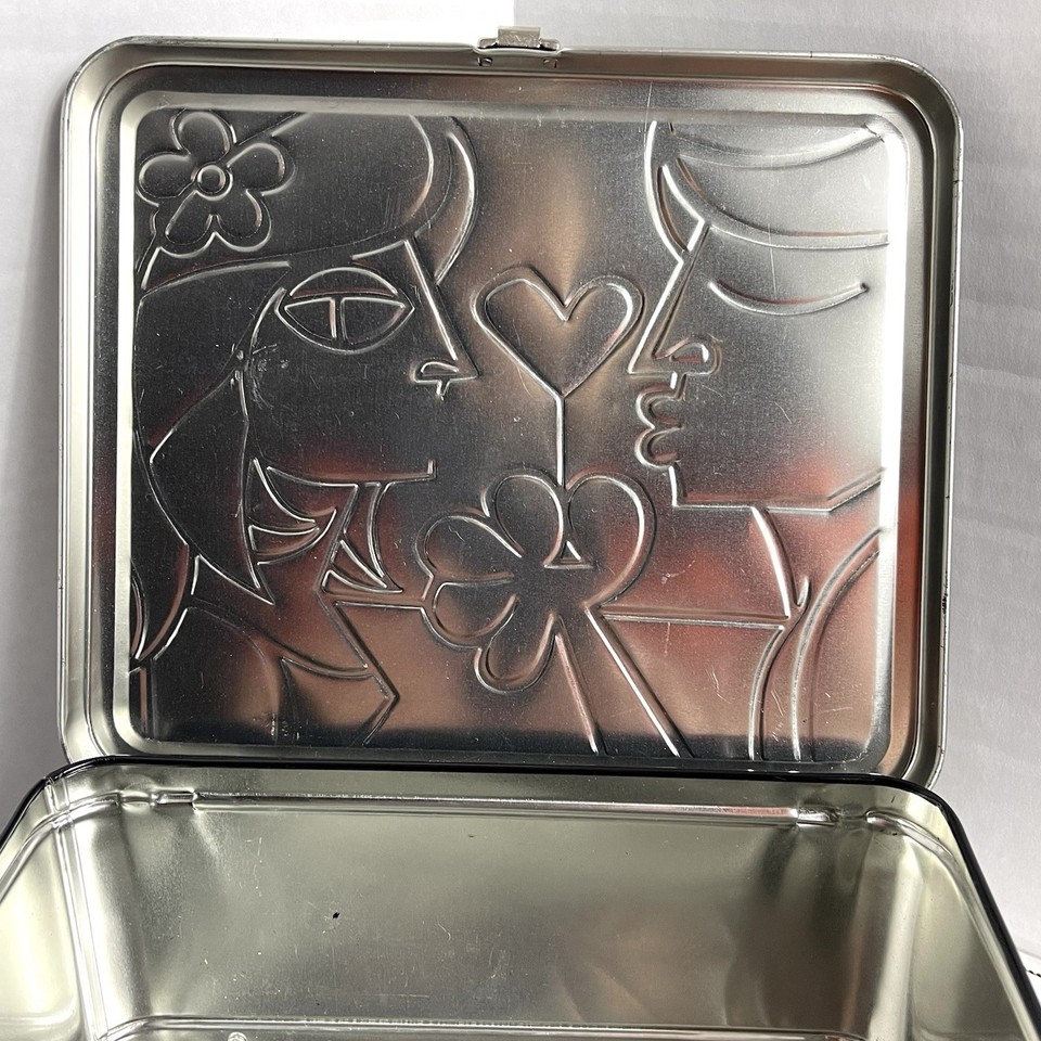 2003 Romero Britto Tin Lunch Box Sweet Heart 2 Sided Pop Abstract Art ...