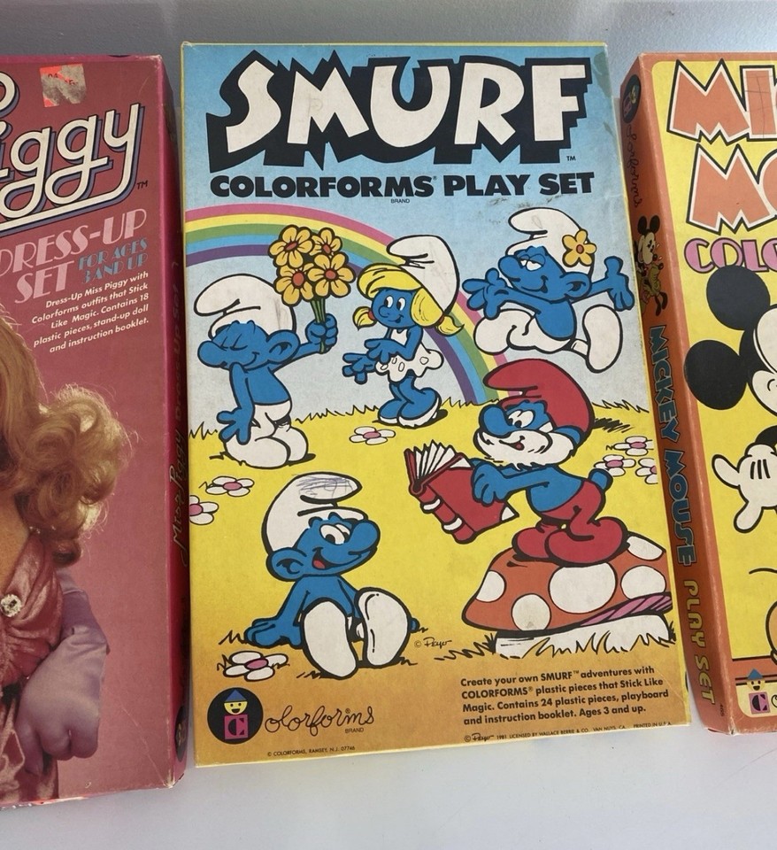 Vintage 1980s Colorforms Lot: Mickey, Smurfs, Kermit, Miss Piggy | eBay