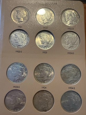 💎 Nearly Complete Peace Dollar Set in NEW Dansco 7175 w/ Slipcase – Key ...