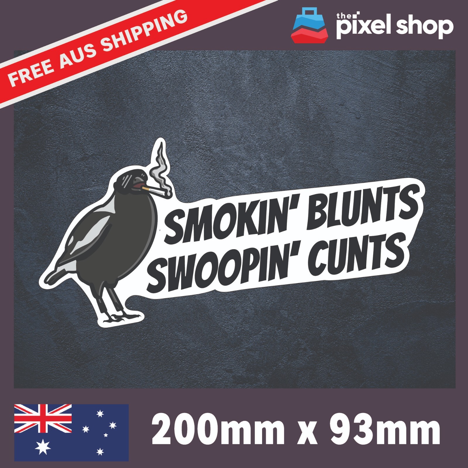 Smoking Blunts Swooping C*nts Sticker Decal Magpie Funny Aussie Meme ...