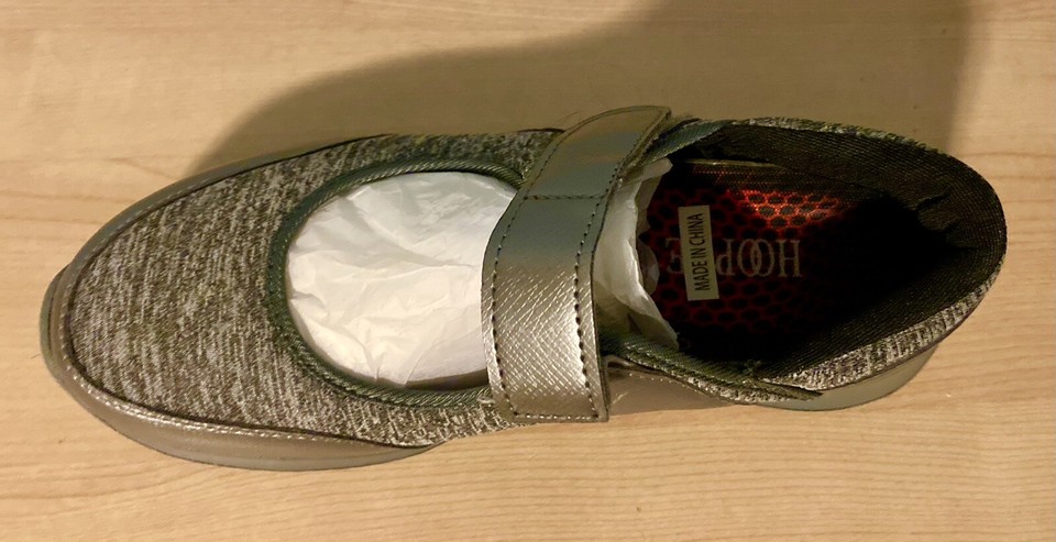 NEW HOOPOE POSE WOMAN SIZE 9.5 GRAY WALKING SHOES ORTHO LINE DIABETIC ...