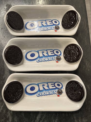 Set Of 3 OREO Cookie Ceramic Dish Tray Snack Bowl Boat Kraft 31995 ...