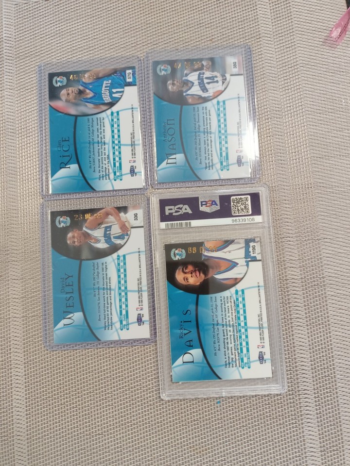 1998-99 FLEER BRILLIANTS INSERT BASE GOLD RIKCY DAVIS GLEN RICE WESLEY ...