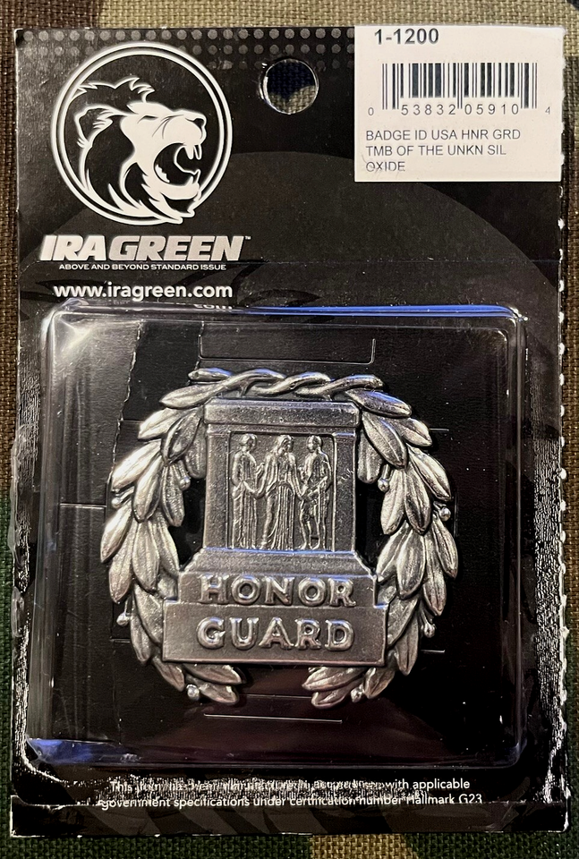 HONOR GUARD BADGE; TOMB OF THE UNKNOWN SOLDIER; REGULATION FULL SIZE ...