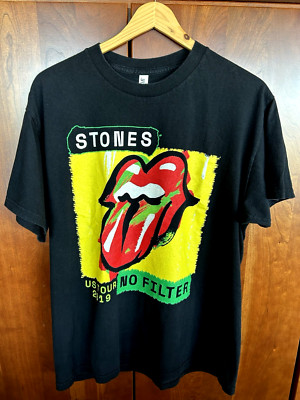 The Rolling Stones 2019 No Filter Concert Tour T-Shirt Black Shirt Size ...
