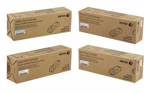 4 tóner original XEROX Phaser 6128 MFP / 106R01452 106R01453 106R01454 ...