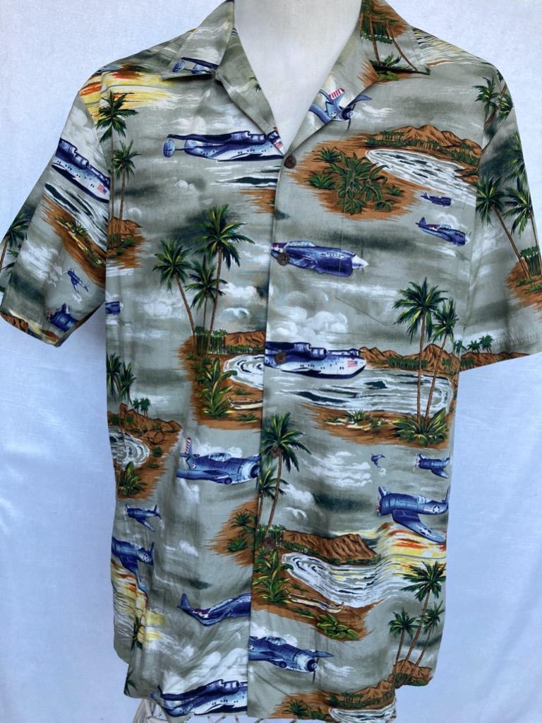 RJC Hawaii Shirt 50 Military Fighter Jet Planes Bombe… - Gem