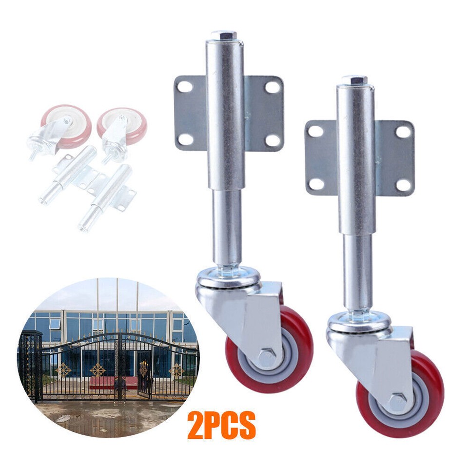 2 Pack 5" Heavy Duty Gate Wheel Caster Support Spring Loaded Swivel ...