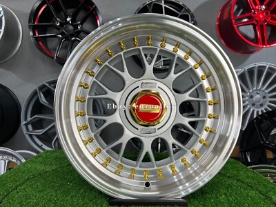 4 x 15 Inch 4x100 RS Style Deep Dish Silver Wheels: Fits For Nissan ...