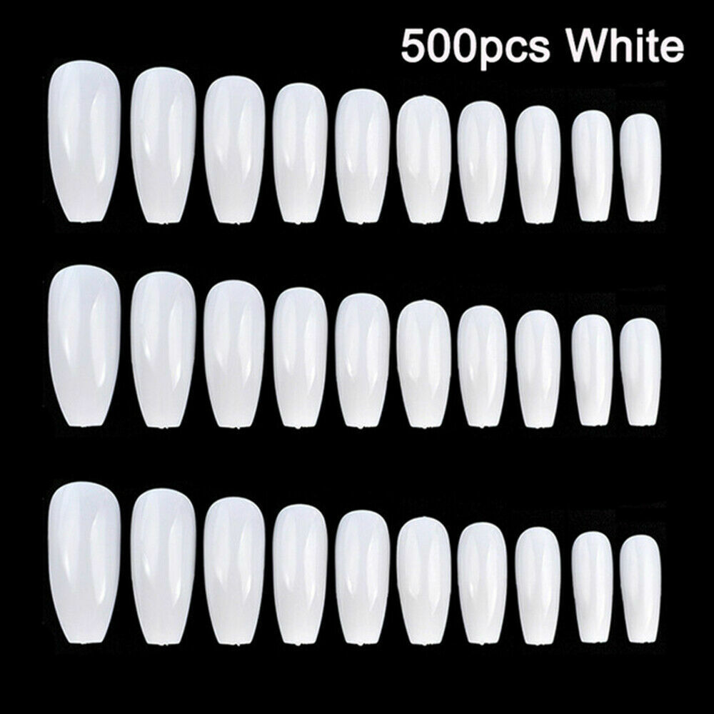 500pcs False Nails Display Tip Acrylic Ballerina Artificial Full Cover ...