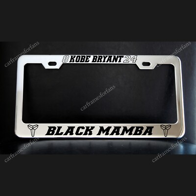 Black Mamba Kobe Bryant - black logo - Chrome License Plate Frame Metal ...