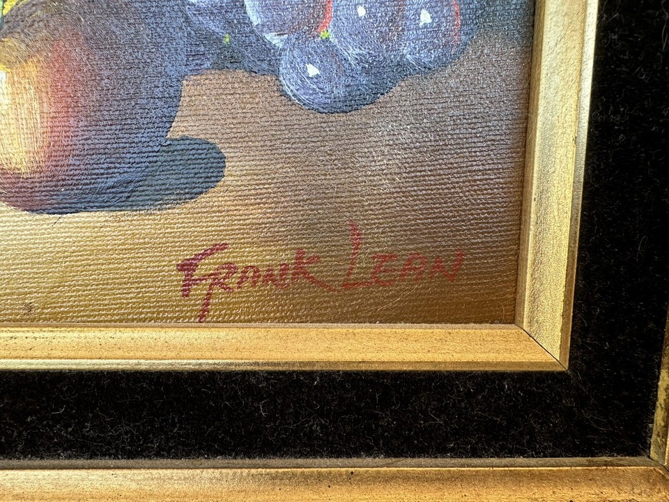 VTG Mid Century Still Life Books Painting Signed Frank Lean Hand ...