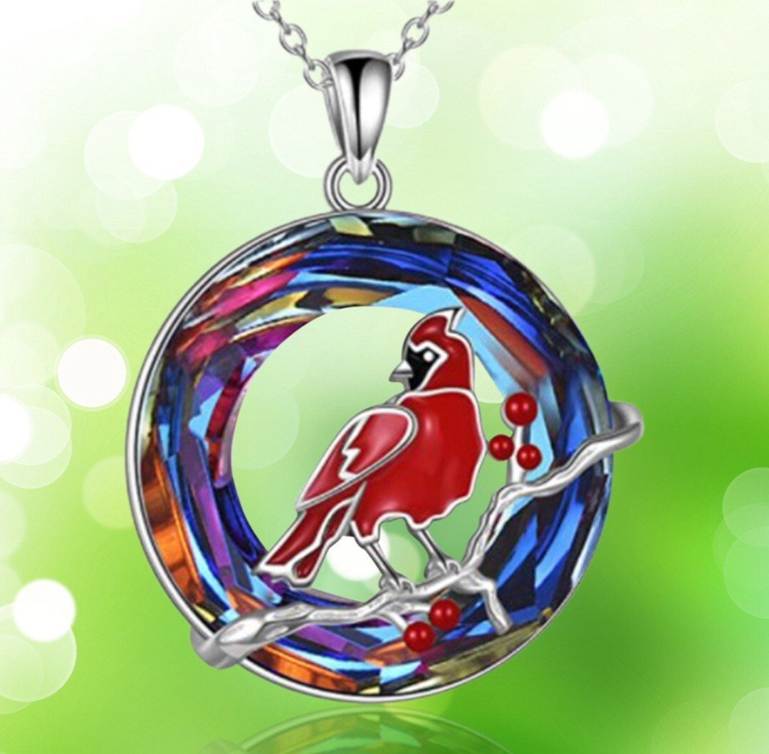 Cardinal Crystal Pendant Necklace | eBay