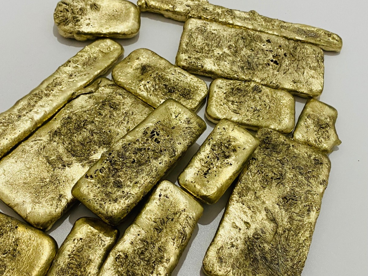 Melted Gold For Recovery 1704 Grams Scrap Gold Bar – Melted Gold From ...