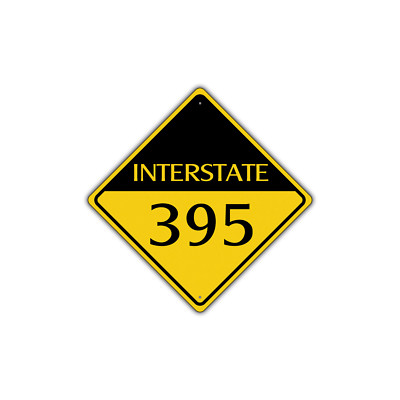 Interstate 395 Diamond Sign Highway Road Notice Home Decor Aluminum ...