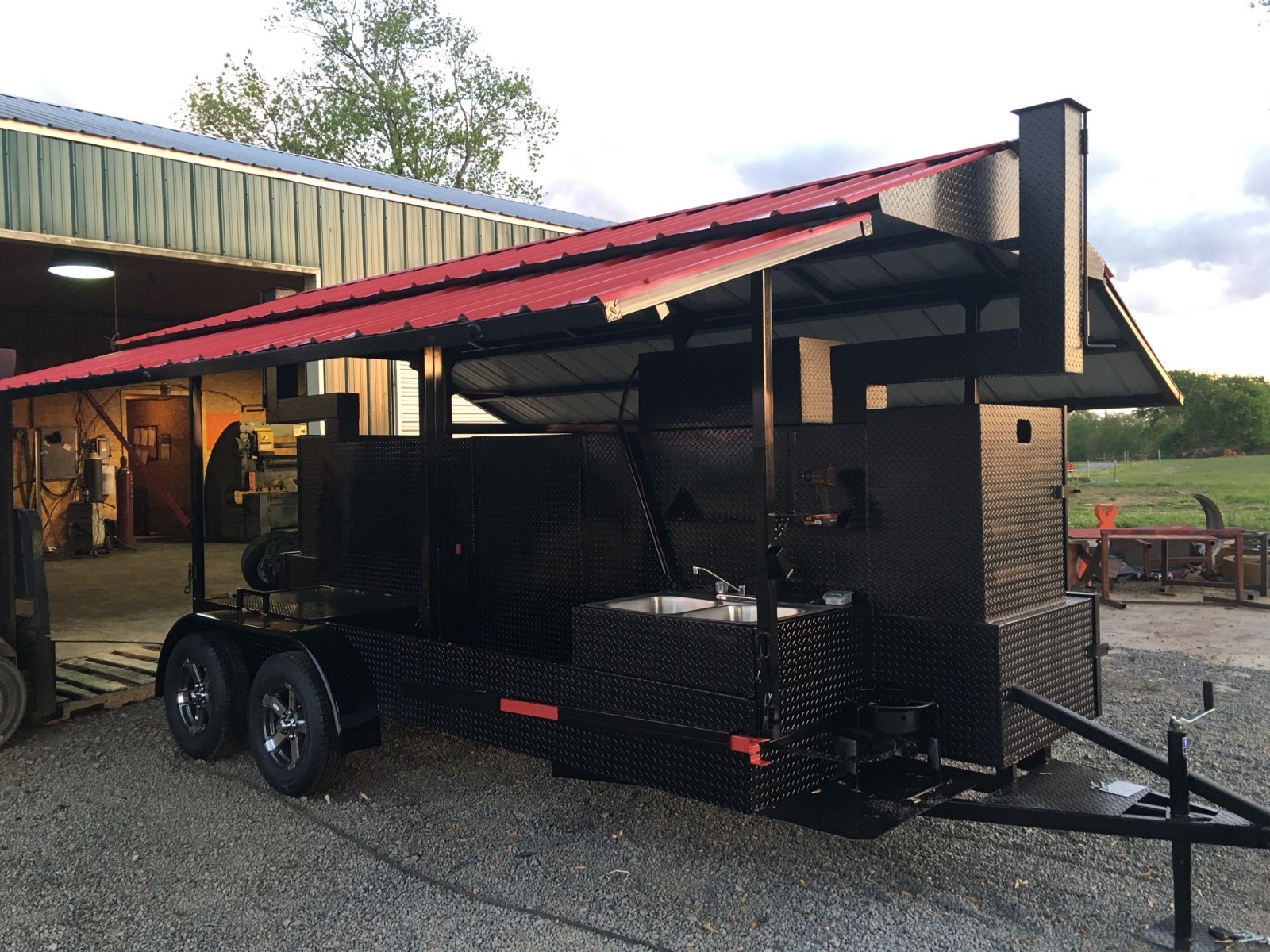 T Rex with Sink Roof BBQ Smoker Cooker Grill Trailer Mobile Food Truck ...