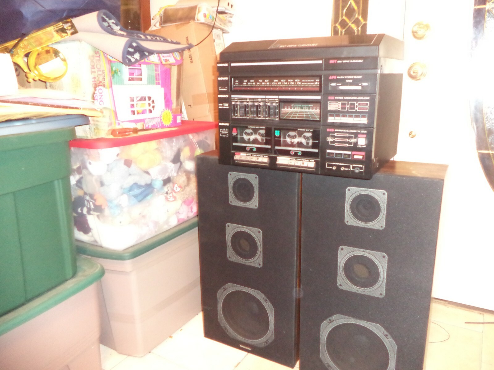 USED ! MAGNAVOX EC8000 HOME STEREO SHELF SYSTEM WITH SPEAKERS !! WORKS ...