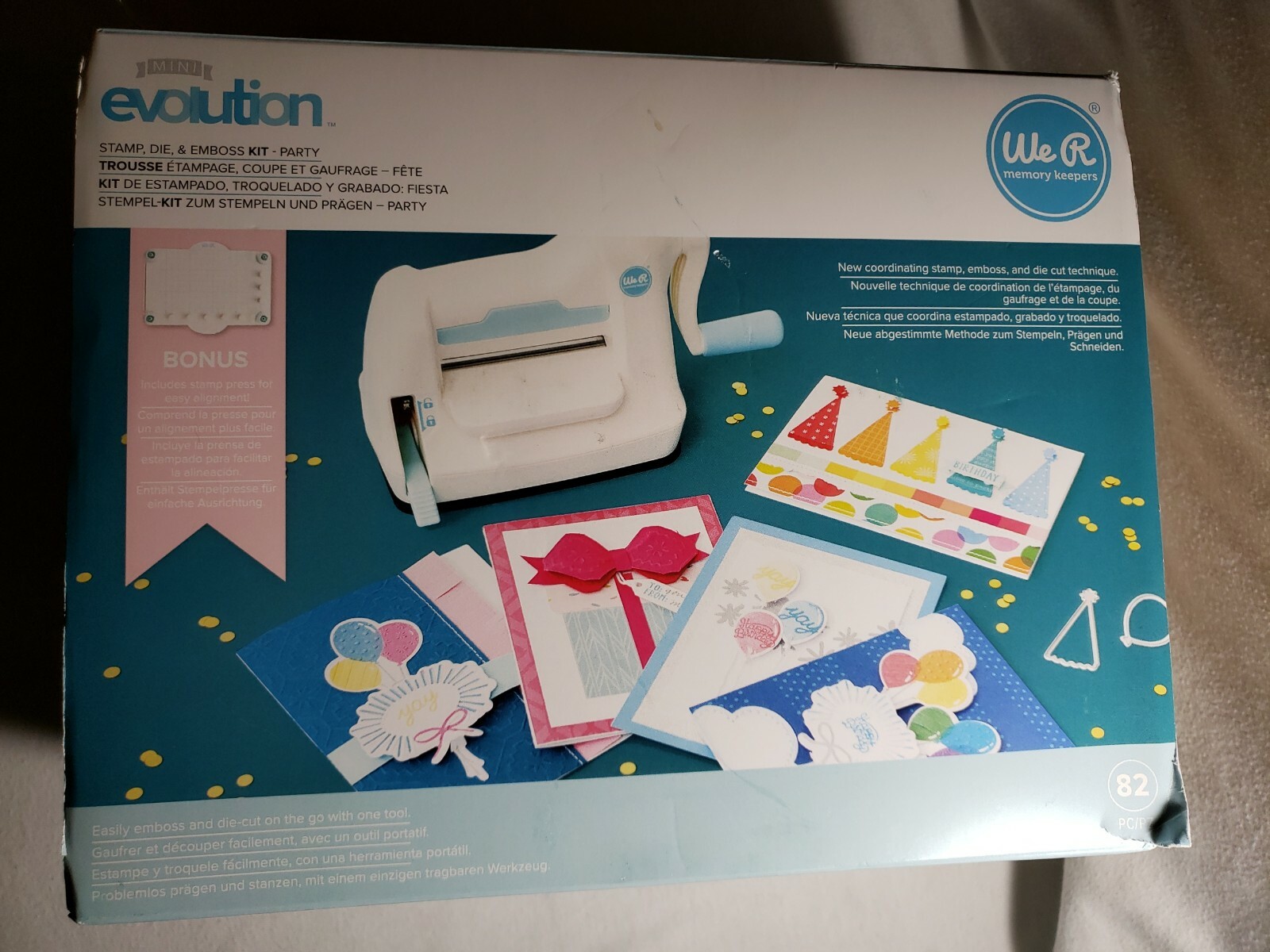 We R Memory Keepers Mini Evolution Stamp Die & Emboss Party Kit 82pc ...