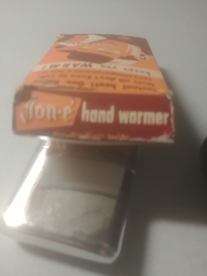 Jon~e, JON-E, Hand Warmer, Aladdin, Labs. Original Felt Bag and Box, MPLS, MINN | eBay