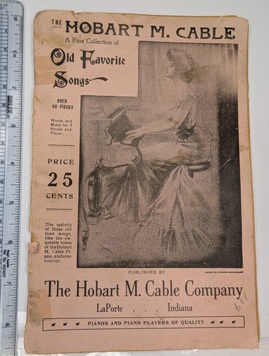 1906 Canton IL Hobart M. Cable Favorite Song Book Piano Music LaPorte ...