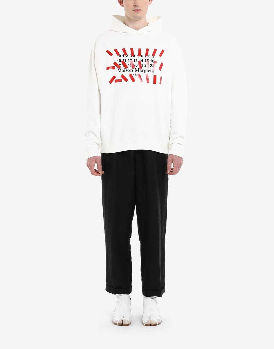 Maison Margiela logo hoodie, 100% cotton, printed decoration Maison Margiela logo hoodie, 100% cotton, printed decoration