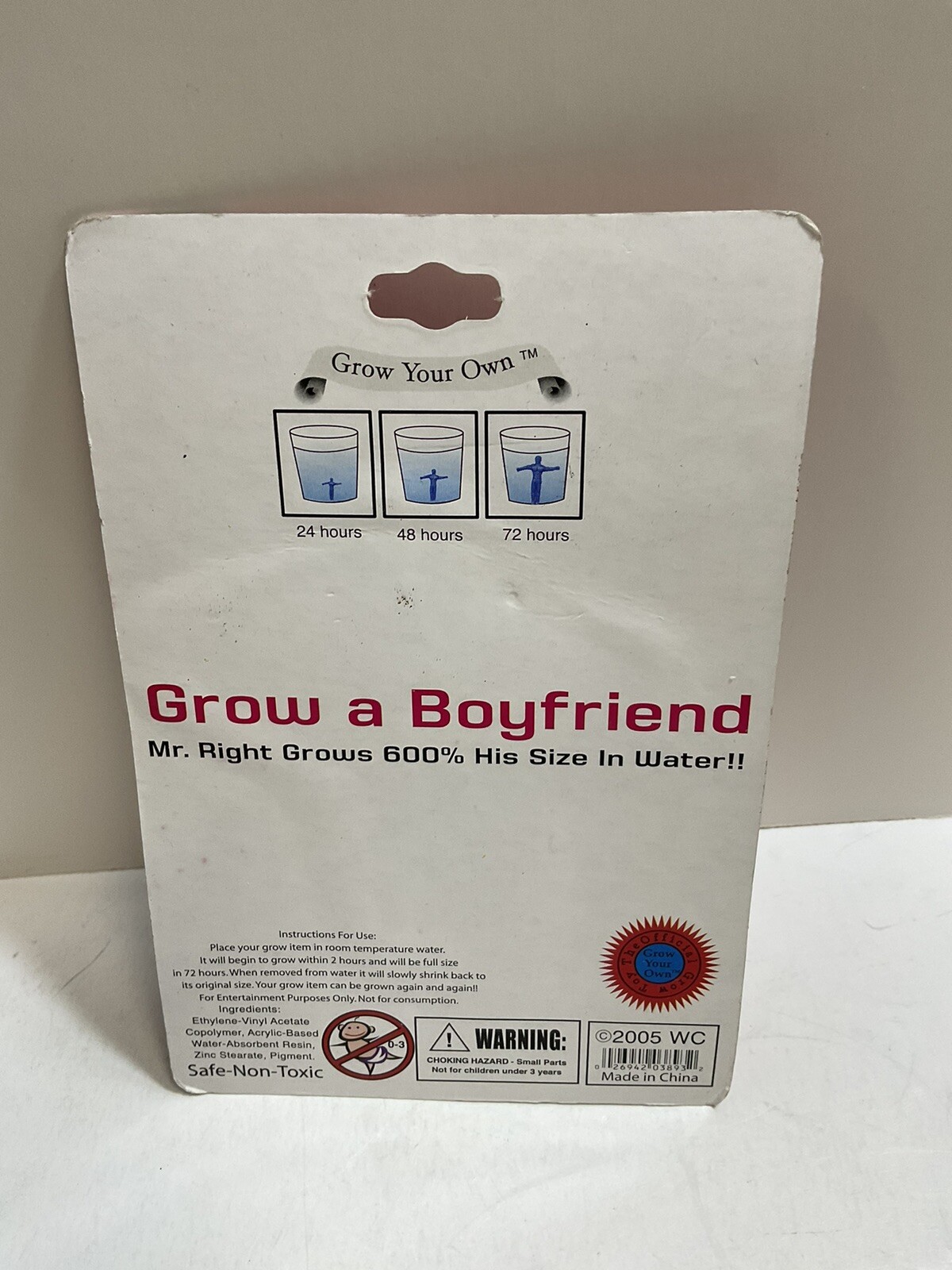 Grow A Boyfriend Novelty Toy OldGnu | eBay