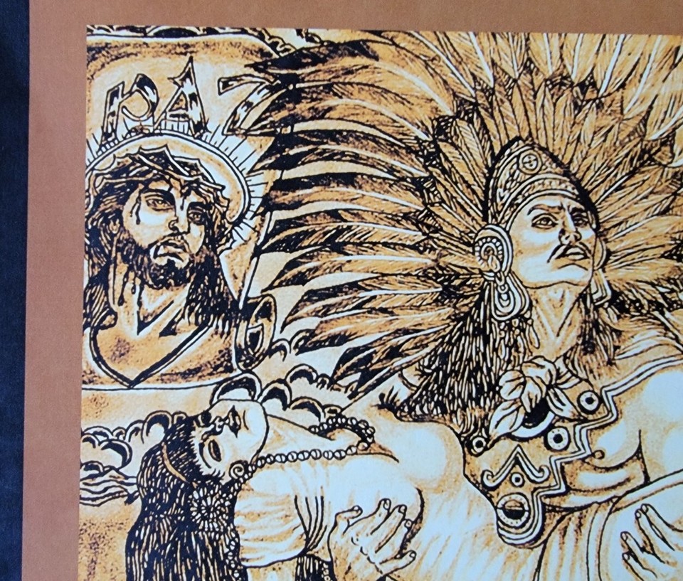 vintage cholo chicano aztec raza jesus lowrider tattoo flash 11x14 ...