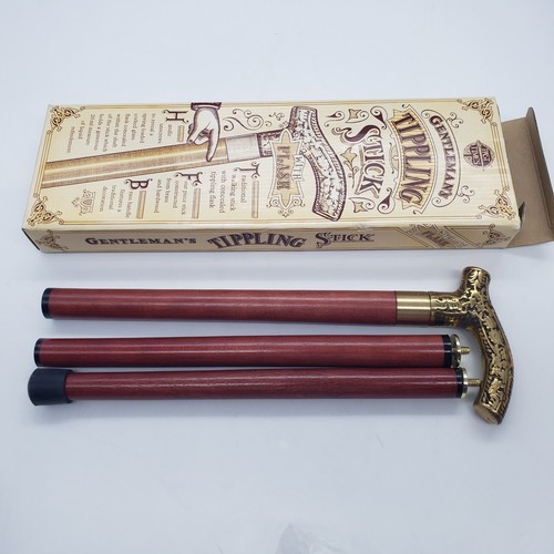 GENTLEMENS BRASS HANDLE TIPPLING WALKING STICK/CANE TIPPLE | eBay