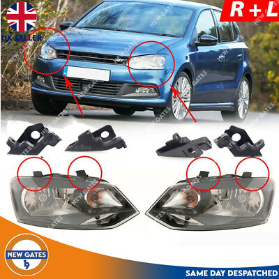 HEADLAMP HEADLIGHT BRACKET TAB REPAIR KIT SET FOR VW POLO 2009-2017 ...