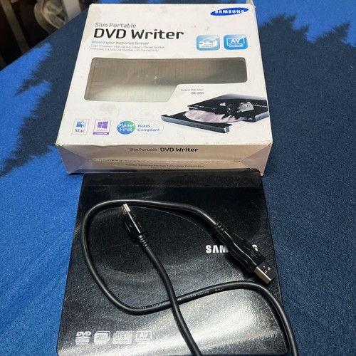 Samsung USB Ultra Slim Portable External DVD Writer Black Model SE-208 ...