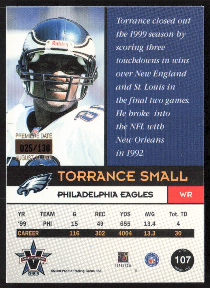 2000 Pacific Vanguard #107 Torrance Small Premier Date #/135 | eBay