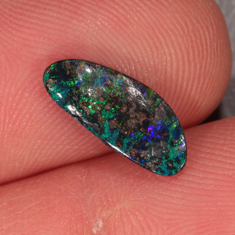 2.2ct AUSTRALIAN GEM FIRE QUILPIE BOULDER OPAL. NATURAL QUEENSLAND ...