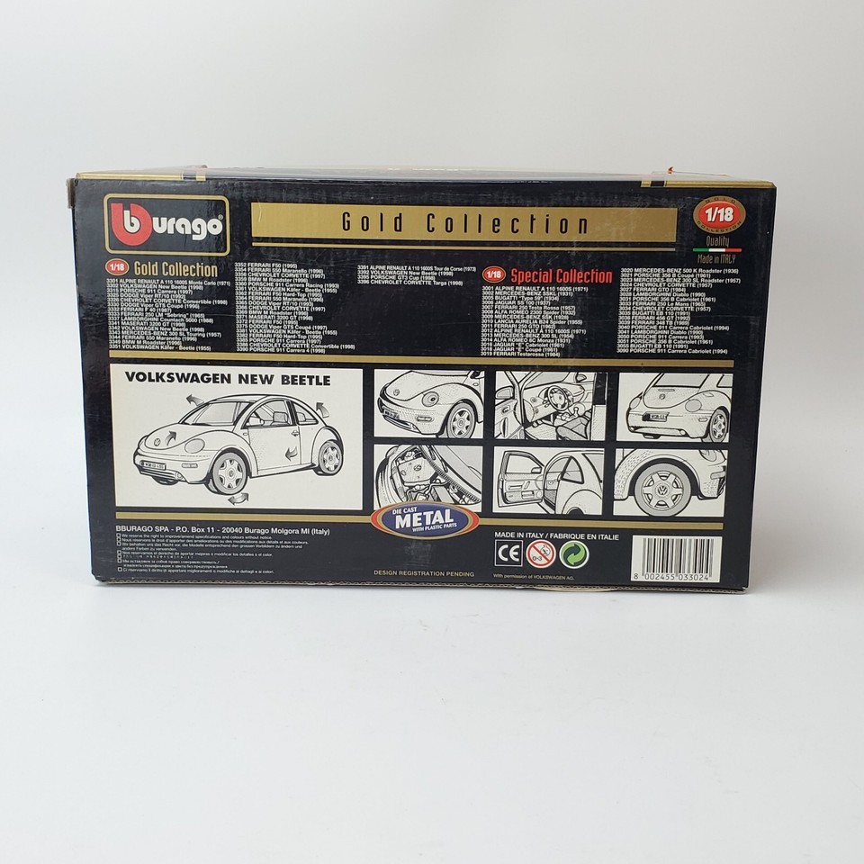 Bburago 1998 Volkswagen VW New Beetle 1:18 Scale Diecast Car Burago ...