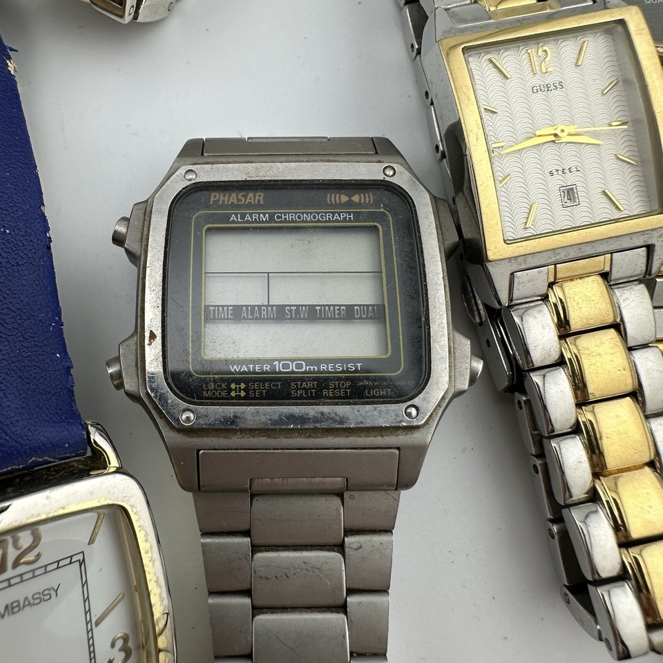 Vintage Men’s Watch Lot Sold As Is Untested Quartz Watches PHASAR ...