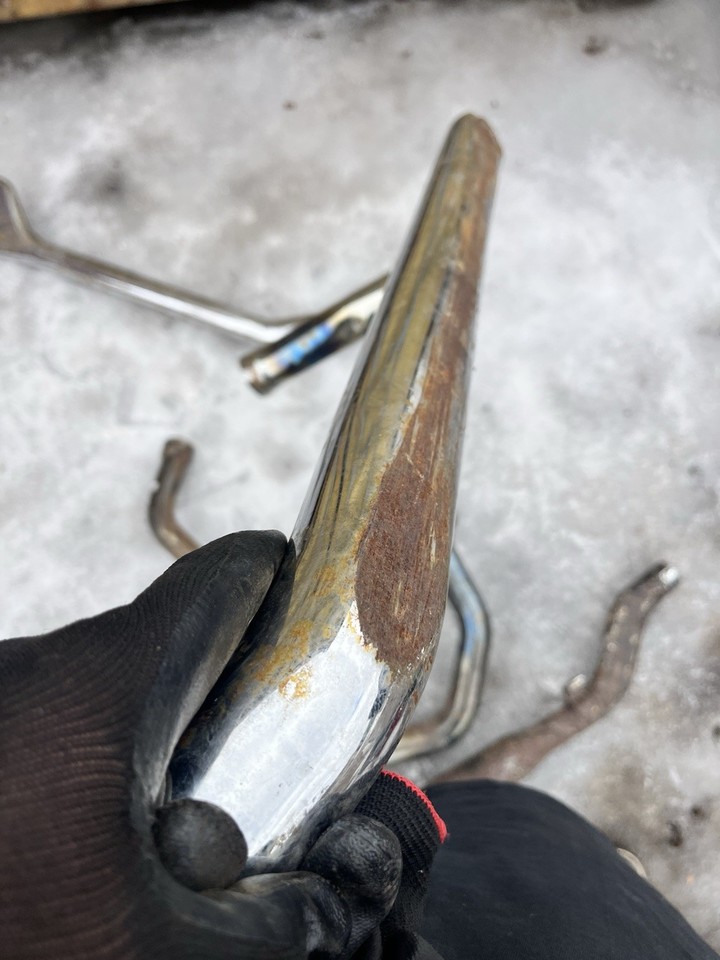Harley Chopper Panhead Exhaust Pipes Fish Tails Mufflers Upsweep ...