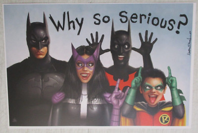 NATHAN SZERDY HAND SIGNED 12X18 ART PRINT BATMAN WHY SO SERIOUS PIN UP ...