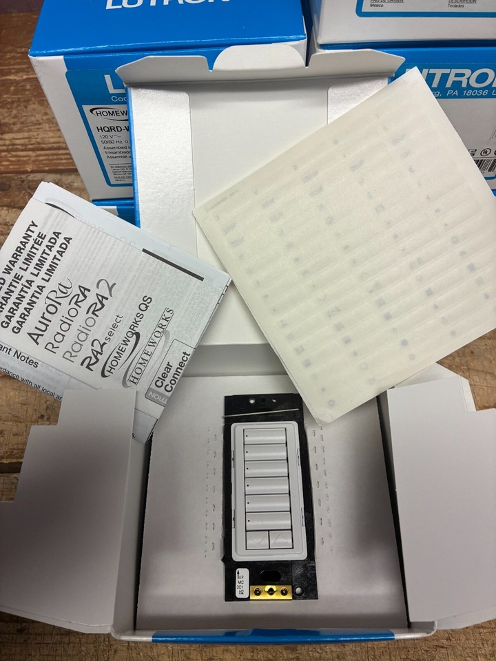 Lutron Homeworks QS HQRD-W6BRL-WH 6-Button Keypad w/Raise/Lower [EACH ...