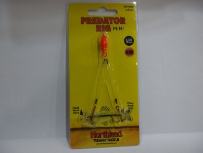 Northland Tackle Mini weighted Predator Rig 2 treble hooks NIP Choose ...