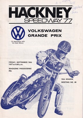 Vintage Speedway Programmes - Volkswagen Grande Prix Sept 1977 | eBay ...