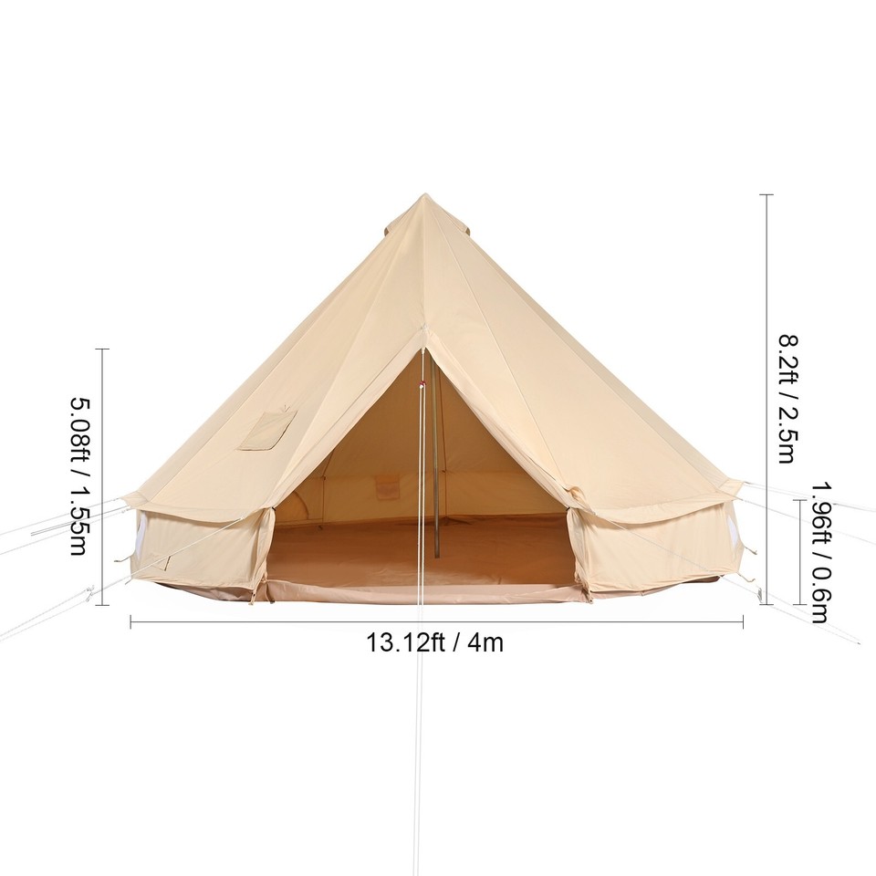 Canvas Bell Tent 3M 4M 5M 6M 7M 4-Season Camping Yurt Tent with Stove ...