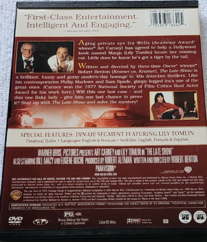 The Late Show DVD 1976 Art Carney , Lily Tomlin RARE oop | eBay
