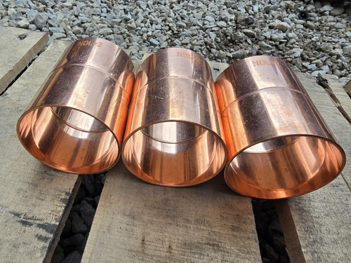 LOT of (3) Three - 2" copper coupling CXC w/roll stop 2 Inch NDL CS0 ...