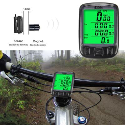 SunDing Backlight Bicycle Wired Computer Odometer Speedometer Cycling ...
