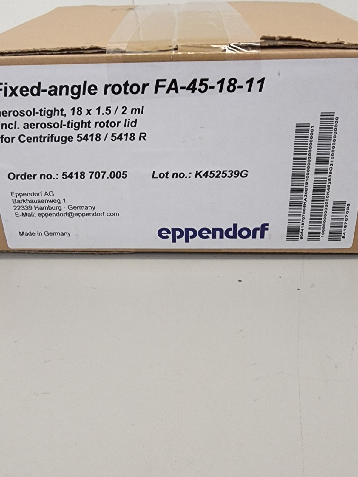 Eppendorf FA-45-18-11 Fixed Angle Rotor with Lid | eBay